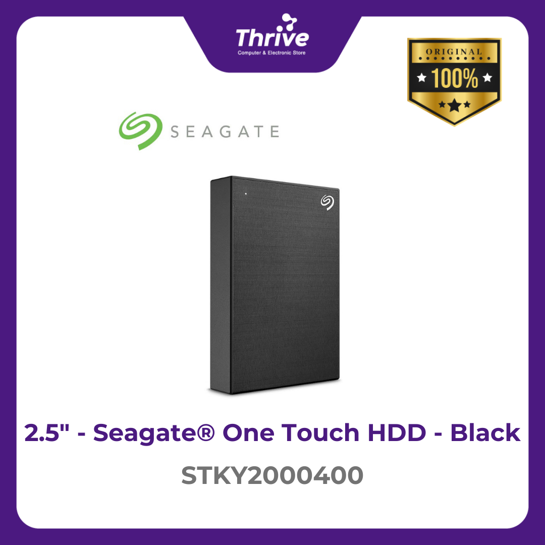 Seagate® One Touch HDD - Black STKY2000400 - Sultan Store