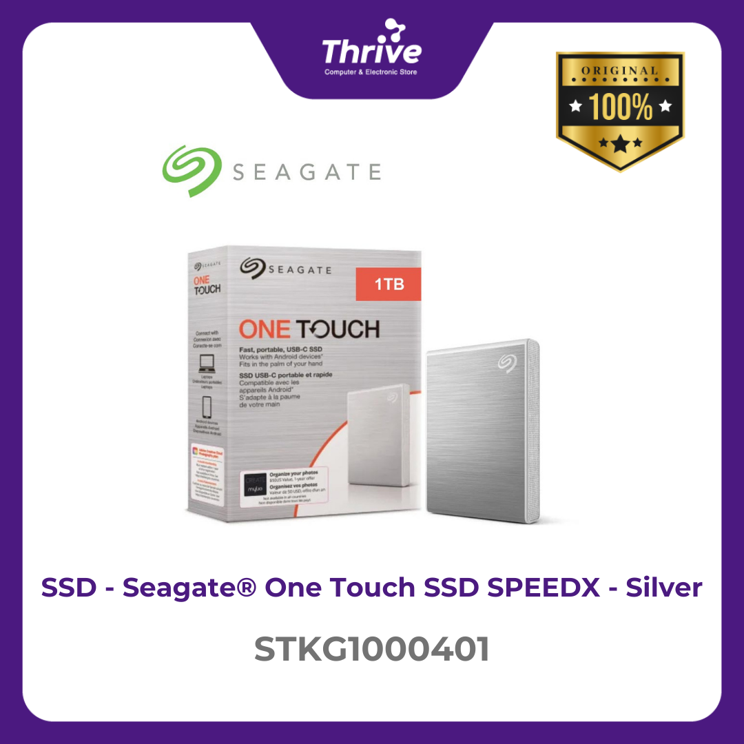 Seagate® One Touch SSD SPEEDX - Silver STKG1000401 - Sultan Store