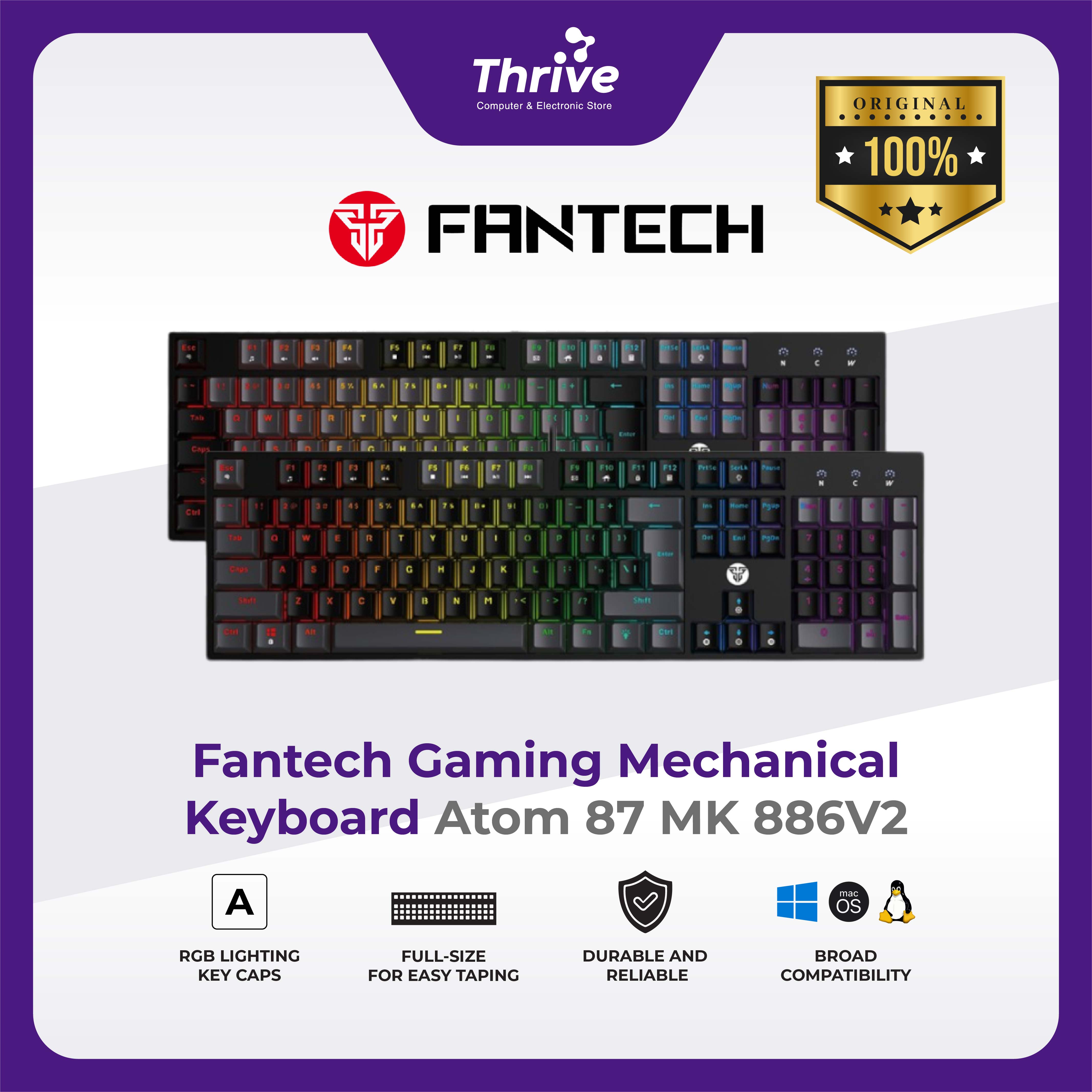 Fantech ATOM 87 MK886V2 Sumi Edition RGB Gaming Mechanical Keyboard (8 ...
