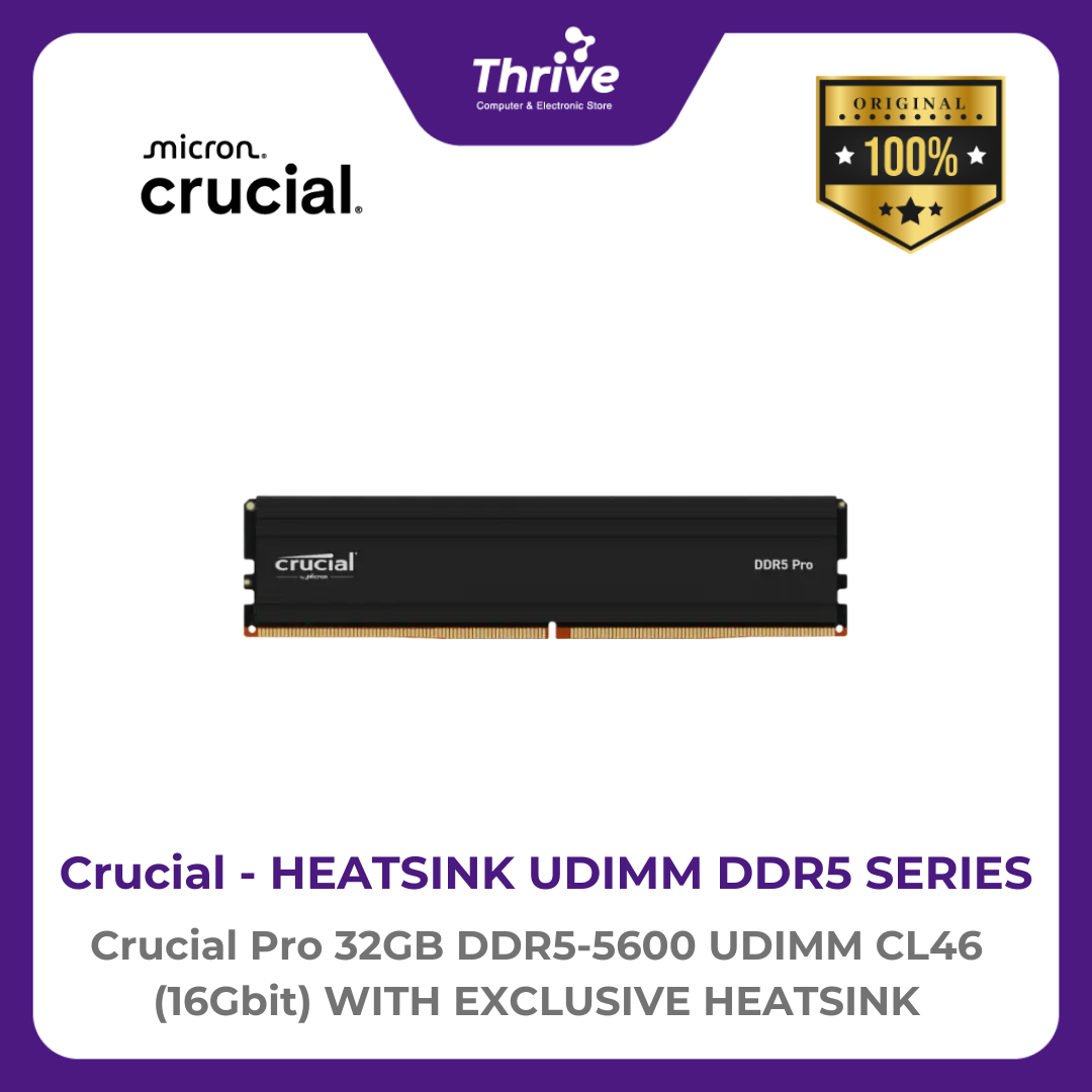 Crucial by Micron Heatsink DDR5 Series - Crucial Pro 32GB DDR5-5600 UD ...