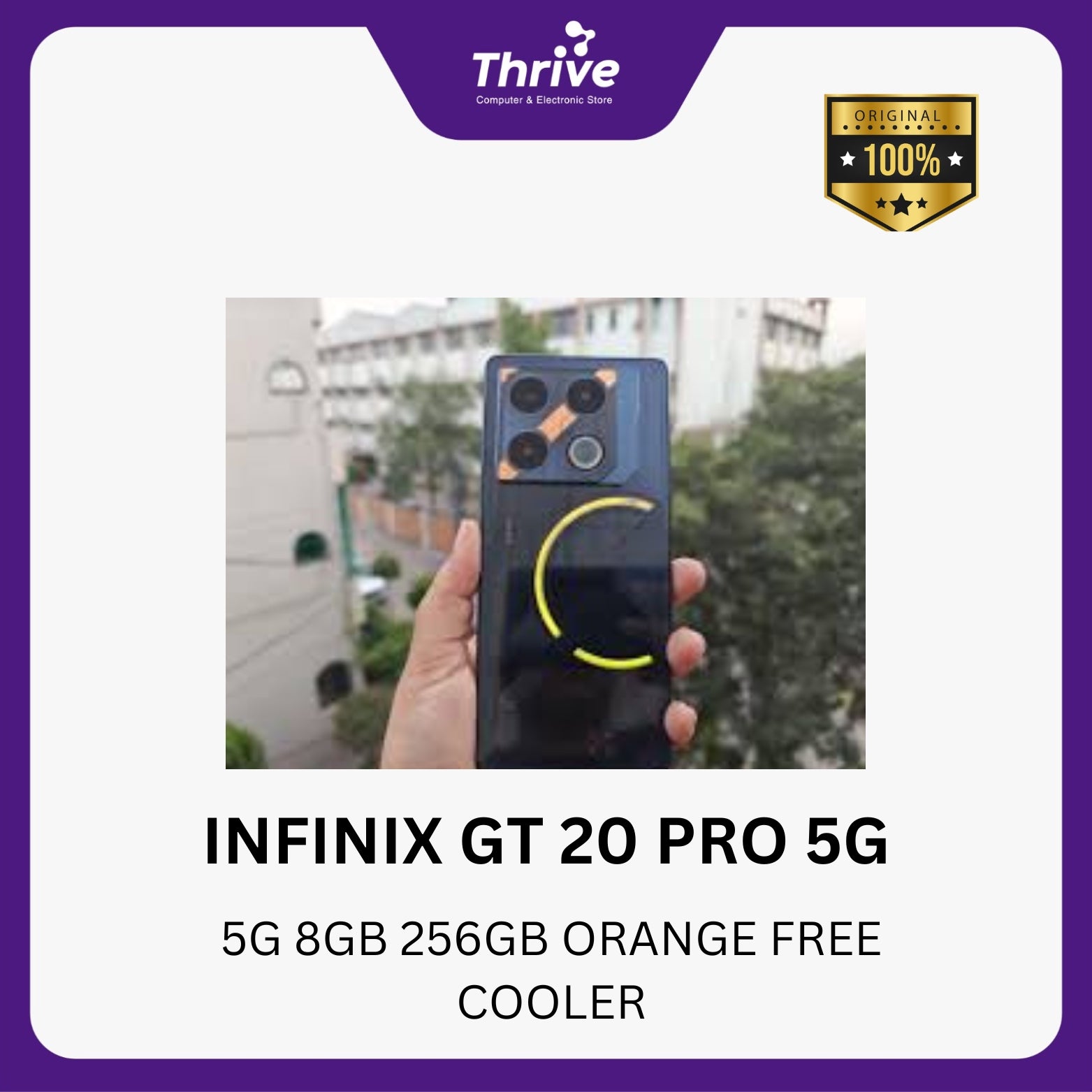 INFINIX GT 20 PRO 5G 8GB 256GB ORANGE FREE COOLER - Sultan Store
