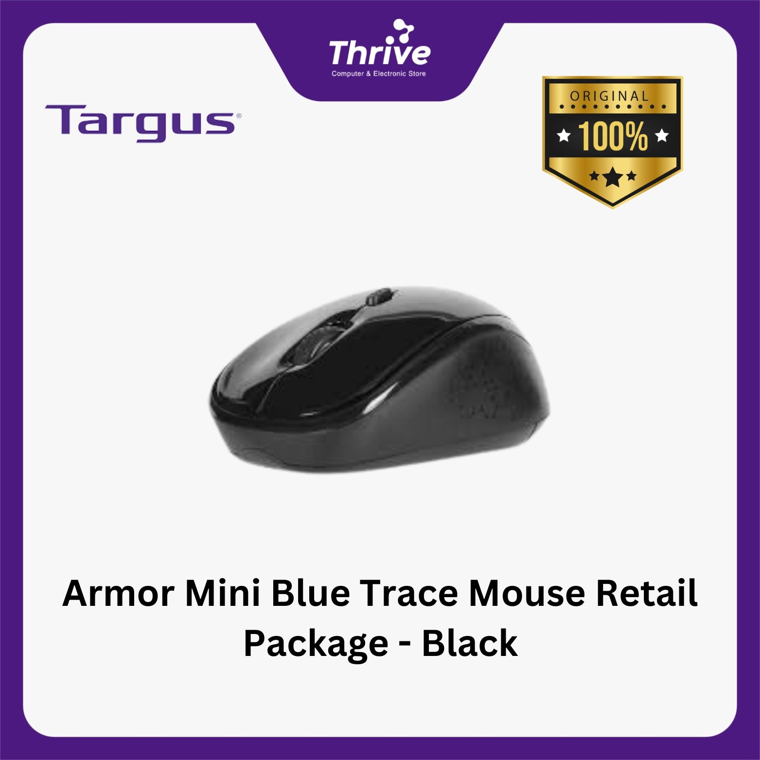 Armor Mini Blue Trace Mouse Retail Package - Black - Sultan Store