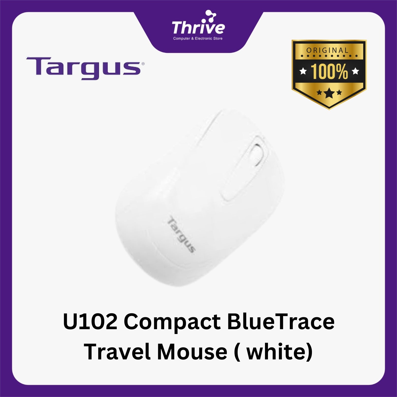 U102 Compact Blue Trace Travel Mouse ( white) - Sultan Store