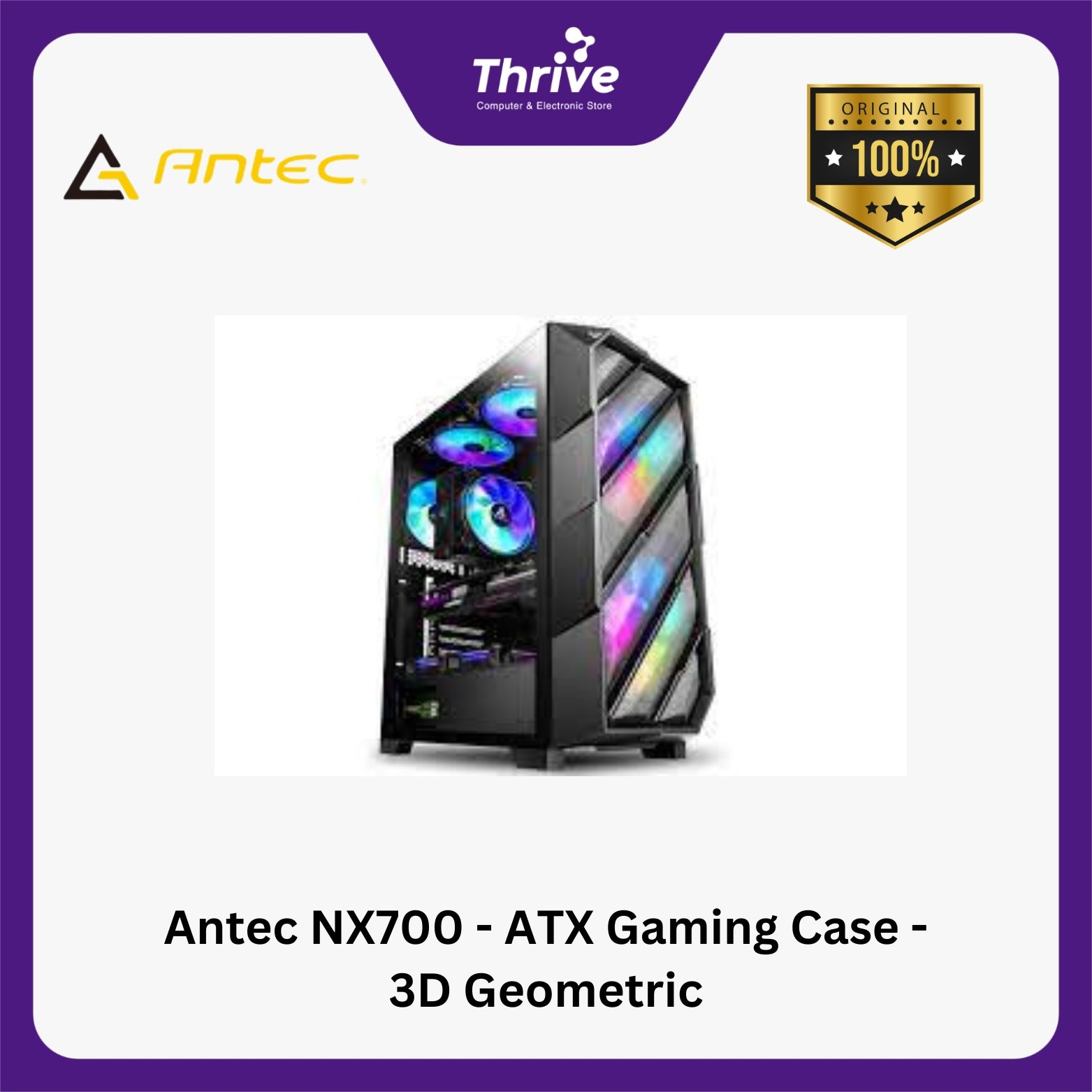 Antec NX700 - ATX Gaming Case - 3D Geometric Mesh Front Panel Design ...