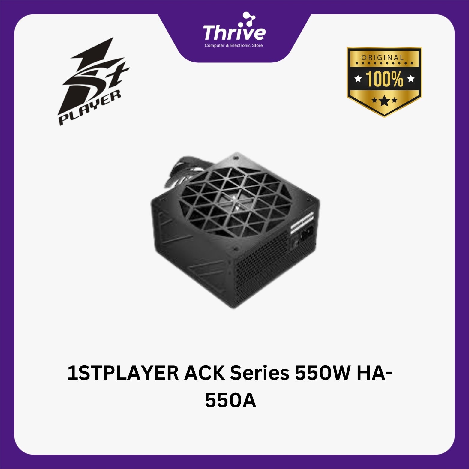 1STPLAYER ACK Series 550W HA-550AC1 80+ Certified with Embossed Cable ...