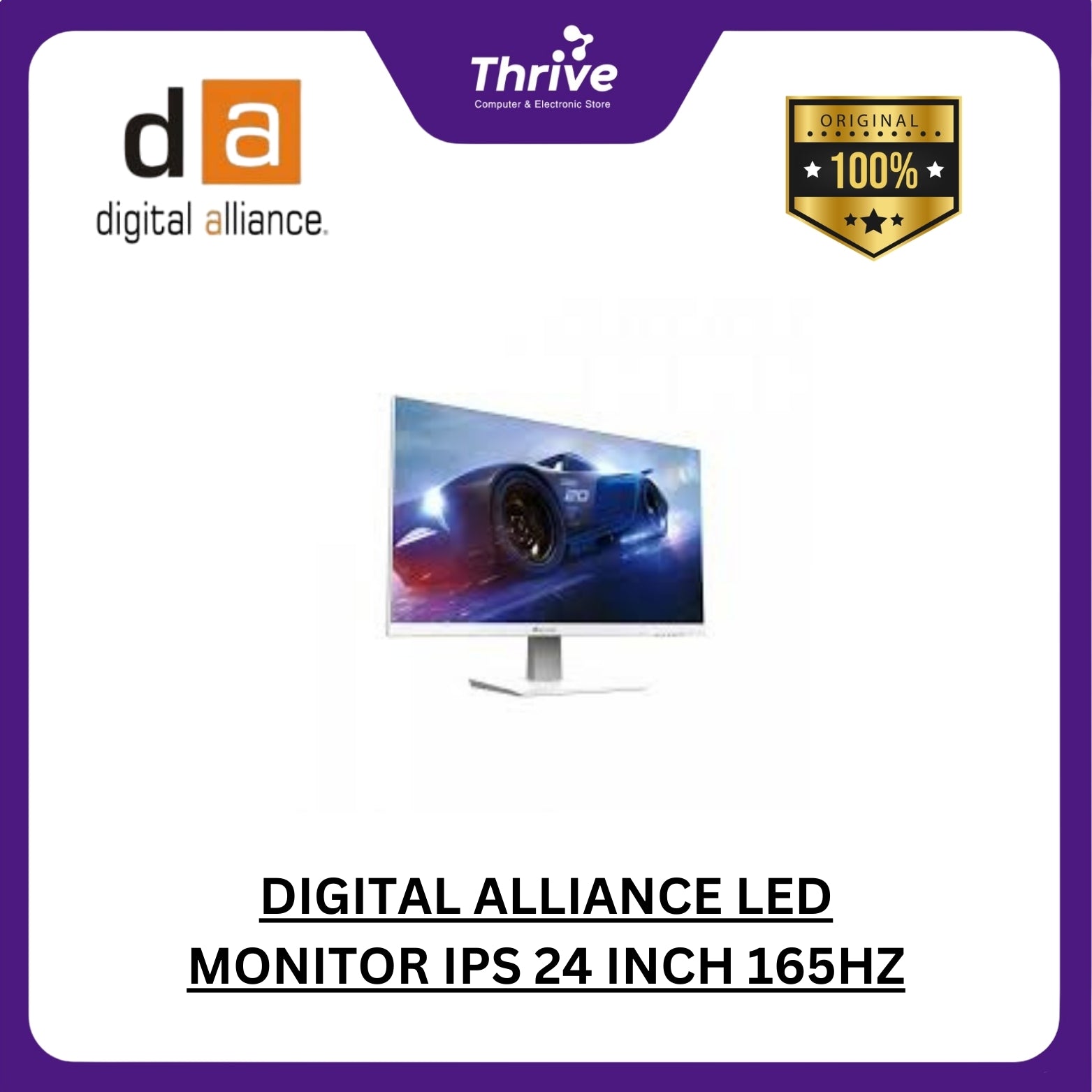 DIGITAL ALLIANCE LED MONITOR IPS 24 INCH 165HZ - Sultan Store