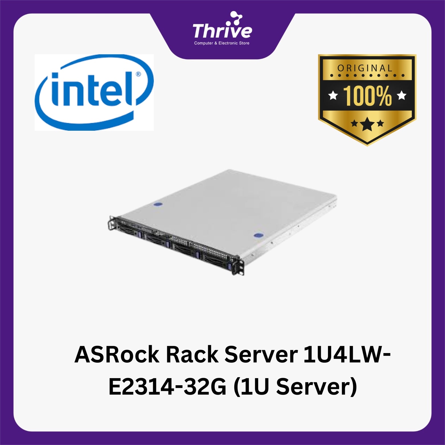 ASRock Rack Server 1U4LW-E2314-32G (1U Server) - Sultan Store