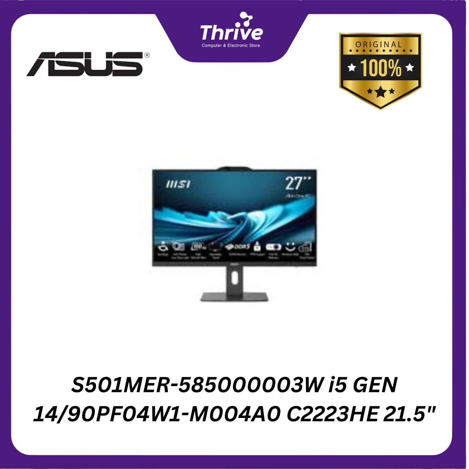S501MER-585000003W i5 GEN 14/90PF04W1-M004A0 C2223HE 21.5" - Sultan Store