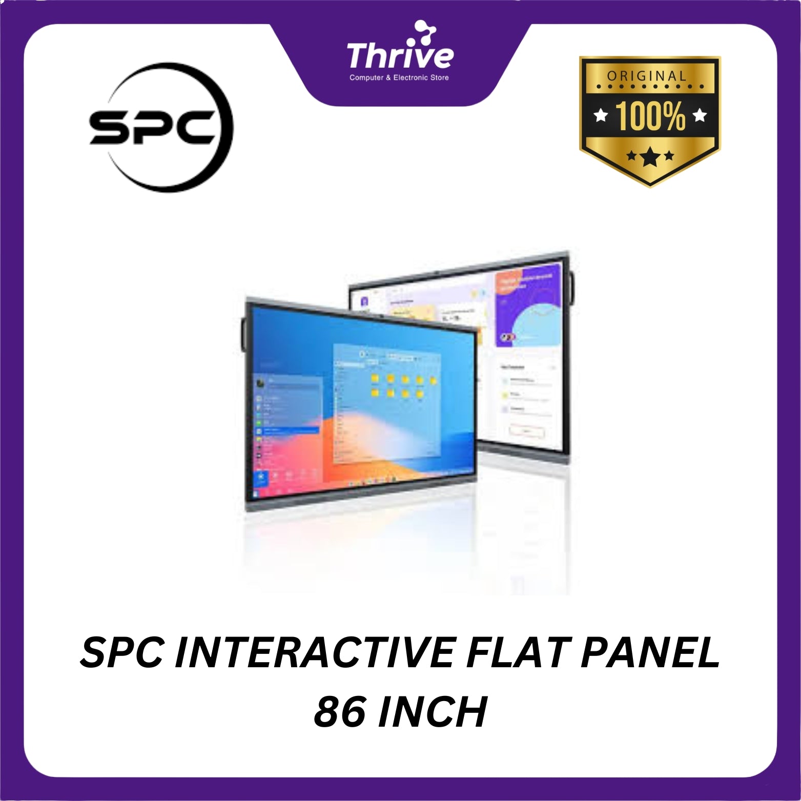 SPC INTERACTIVE FLAT PANEL 86 INCH - Sultan Store