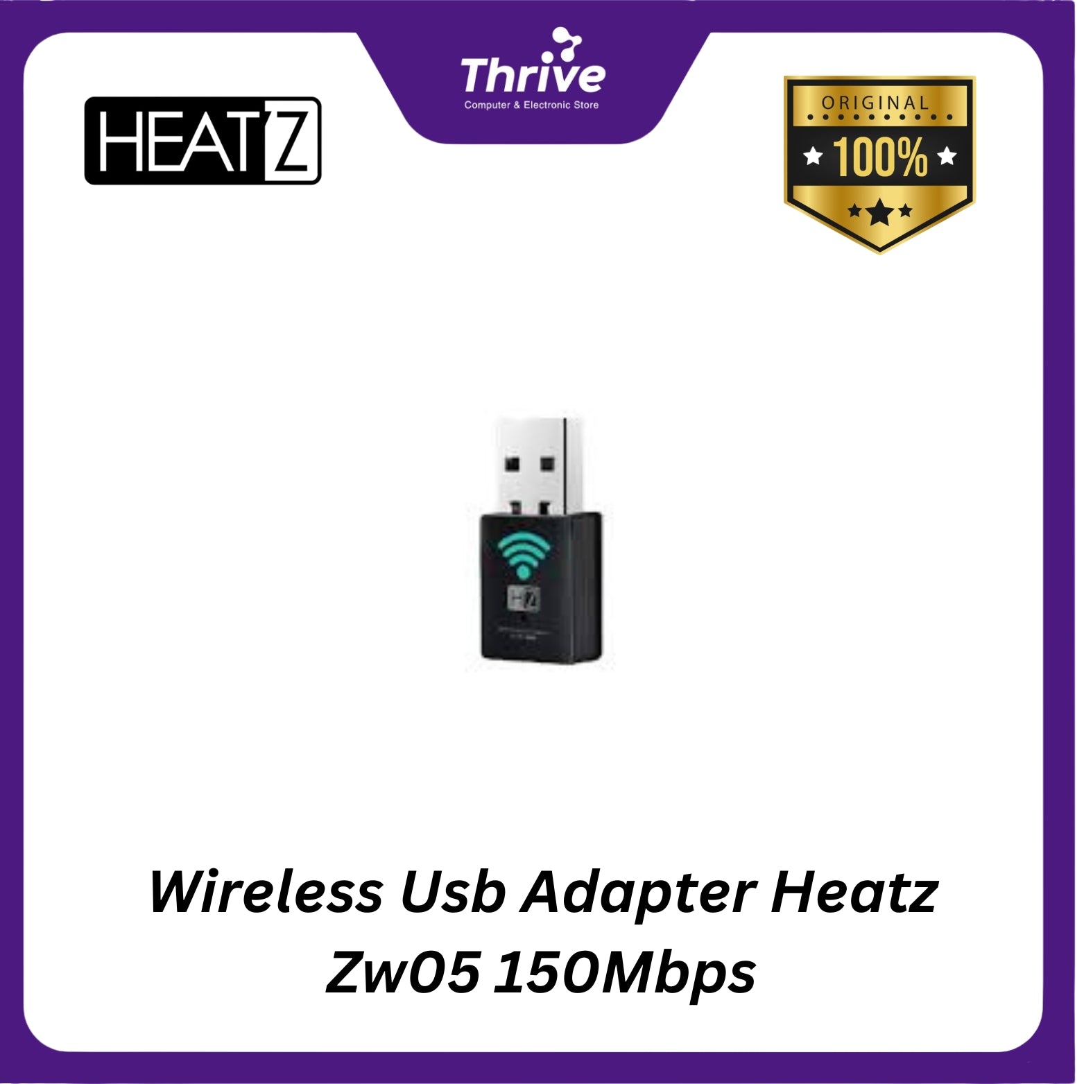 Wireless Usb Adapter Heatz Zw05 150Mbps - Sultan Store