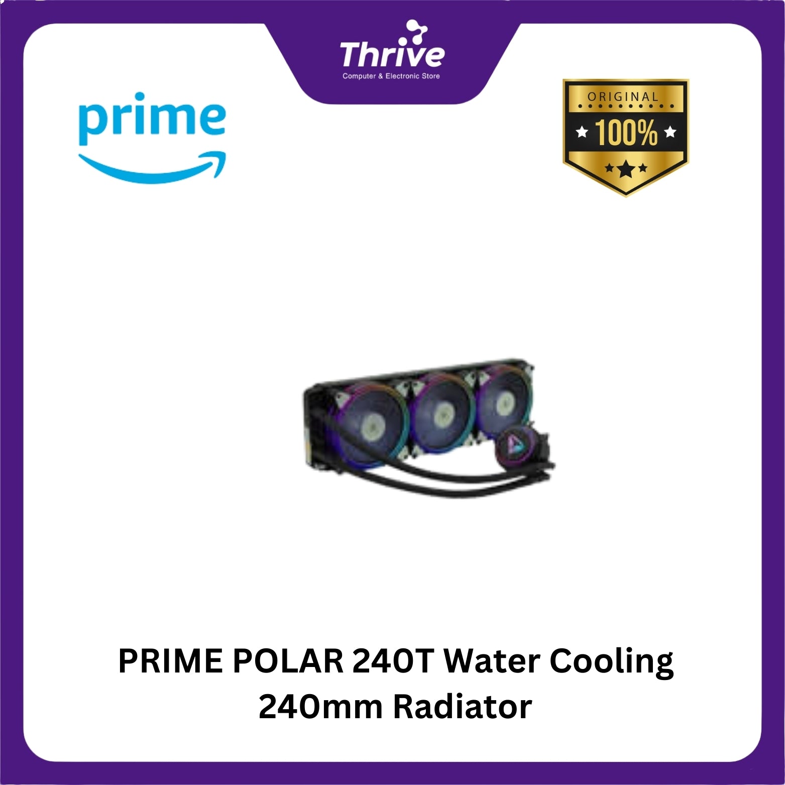 PRIME POLAR 240T Water Cooling 240mm Radiator - Leak Proof - ARGB - Au ...