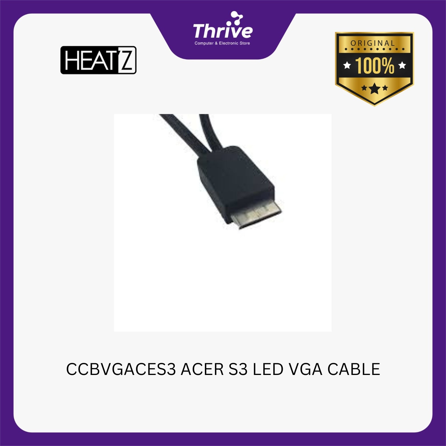 CCBVGACES3 ACER S3 LED VGA CABLE - Sultan Store