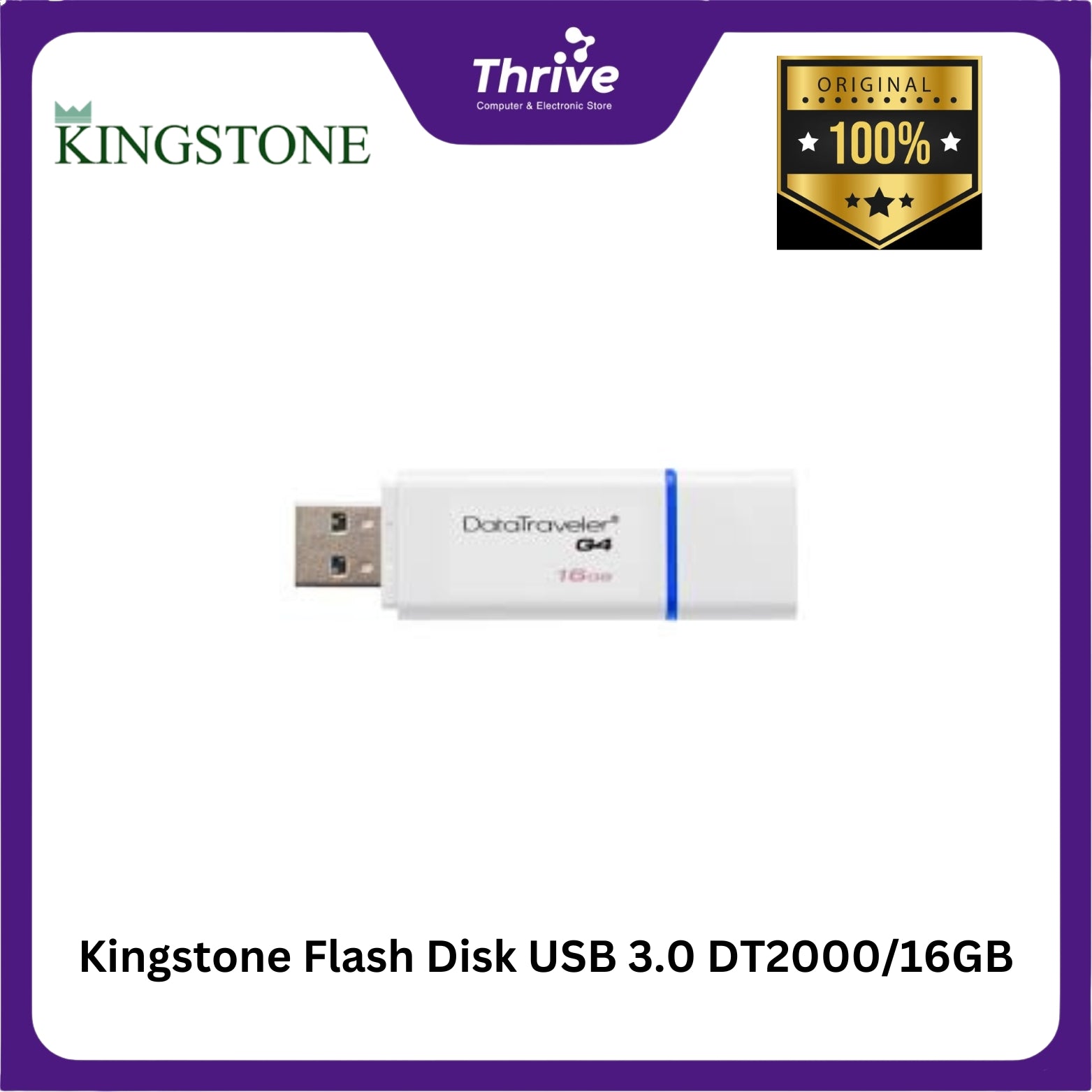 Kingstone Flash Disk USB 3.0 DT2000/16GB - Sultan Store