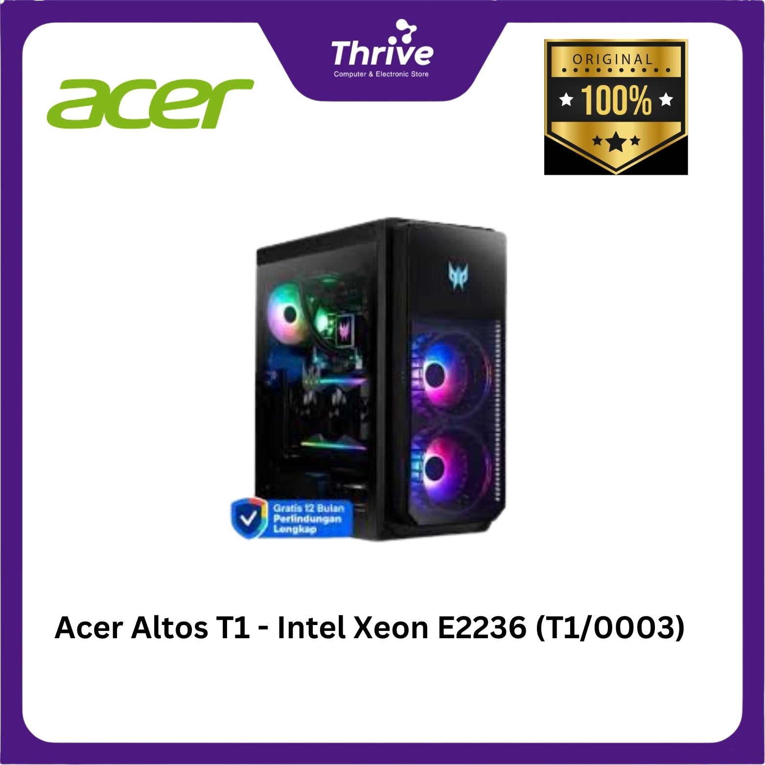 Acer Altos T1 - Intel Xeon E2236 (T1/0003) Server Tower - Sultan Store