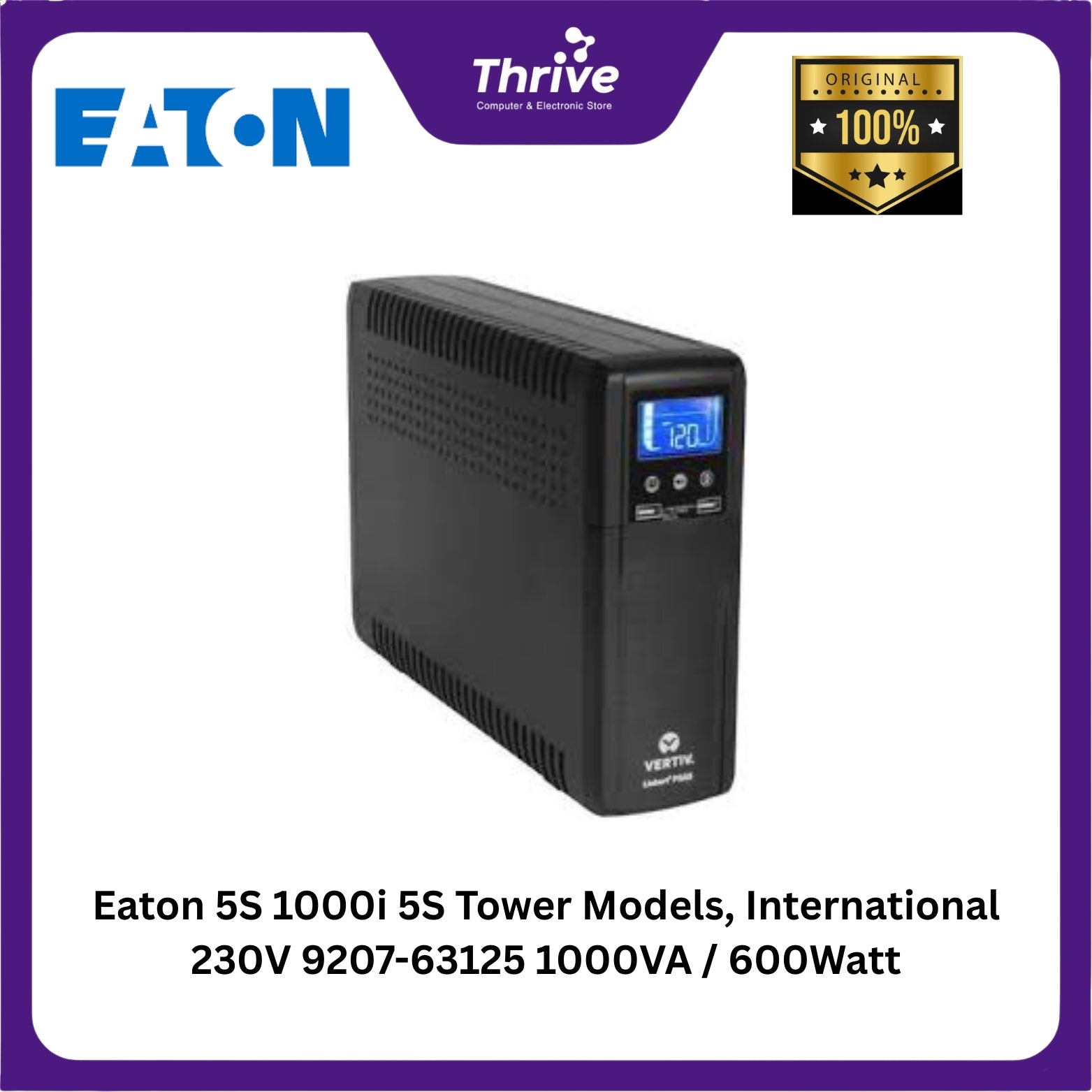 Eaton 5S 1000i 5S Tower Models, International 230V 9207-63125 1000VA ...
