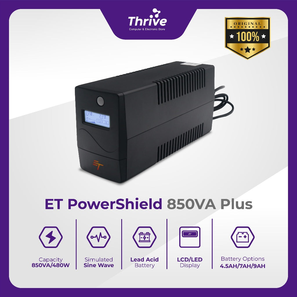 ET PowerShield 850VA Plus - UPS with LCD Status Monitor - Sultan Store
