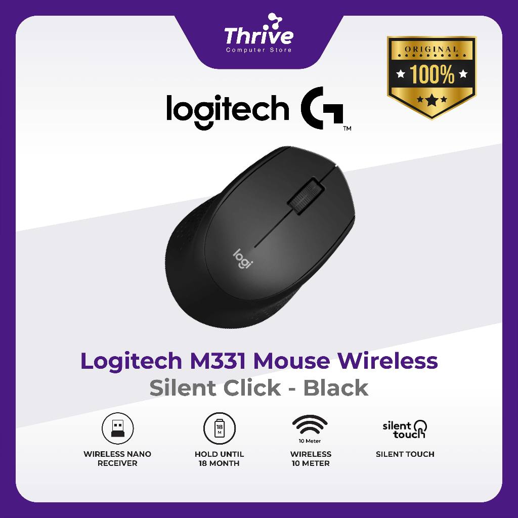 Mouse Logitech M331 - Mouse Wireless Silent Click - Black - Sultan Store