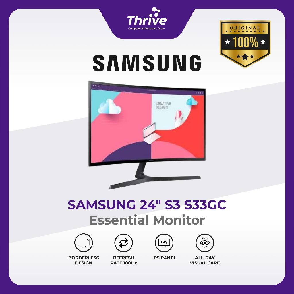Samsung Monitor S3 S33GC 24" - Essential Monitor IPS - Sultan Store