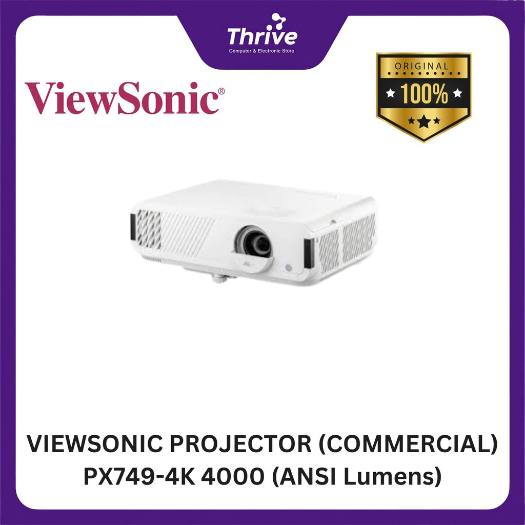 VIEWSONIC PROJECTOR (COMMERCIAL) PX749-4K 4000 (ANSI Lumens) - Sultan Store