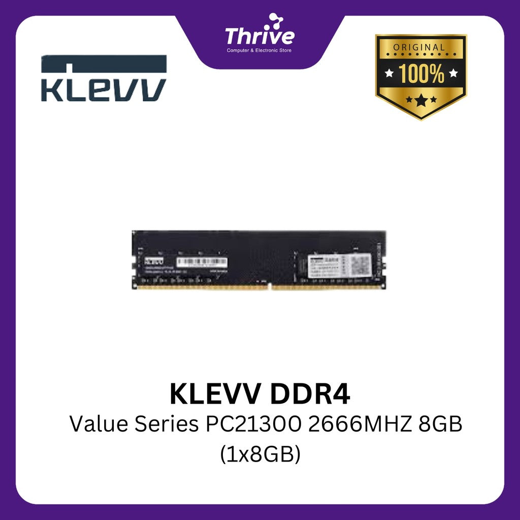 KLEVV DDR4 Value Series PC21300 2666MHZ 8GB (1x8GB) - Sultan Store