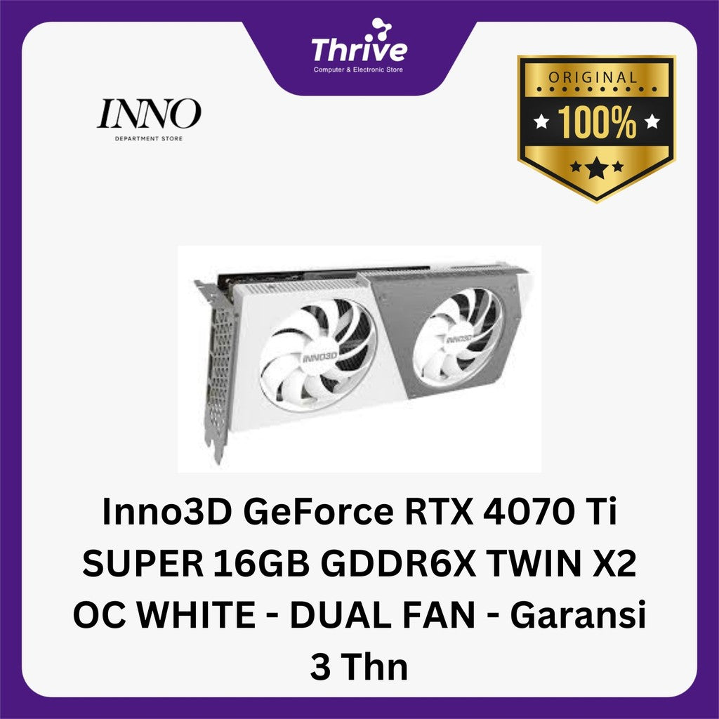 Inno3D GeForce RTX 4070 Ti SUPER 16GB GDDR6X TWIN X2 OC WHITE - DUAL F - Sultan Store