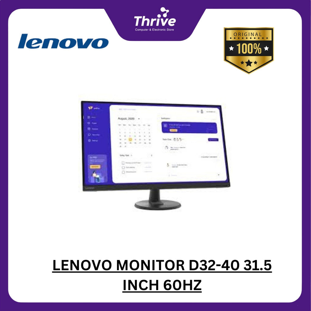 LENOVO MONITOR D32-40 31.5 INCH 60HZ - Sultan Store