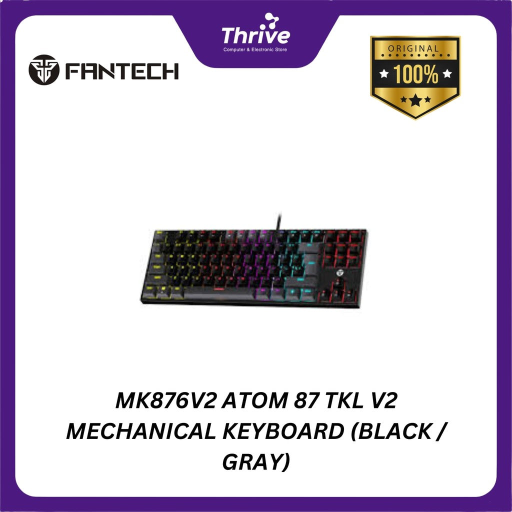 MK876V2 ATOM 87 TKL V2 MECHANICAL KEYBOARD (BLACK / GRAY) - Sultan Store
