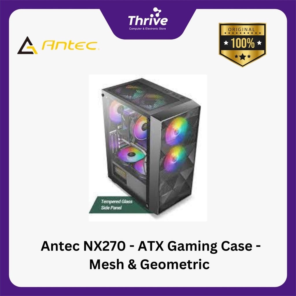 Antec NX270 - ATX Gaming Case - Mesh & Geometric Diamond Front Panel D ...