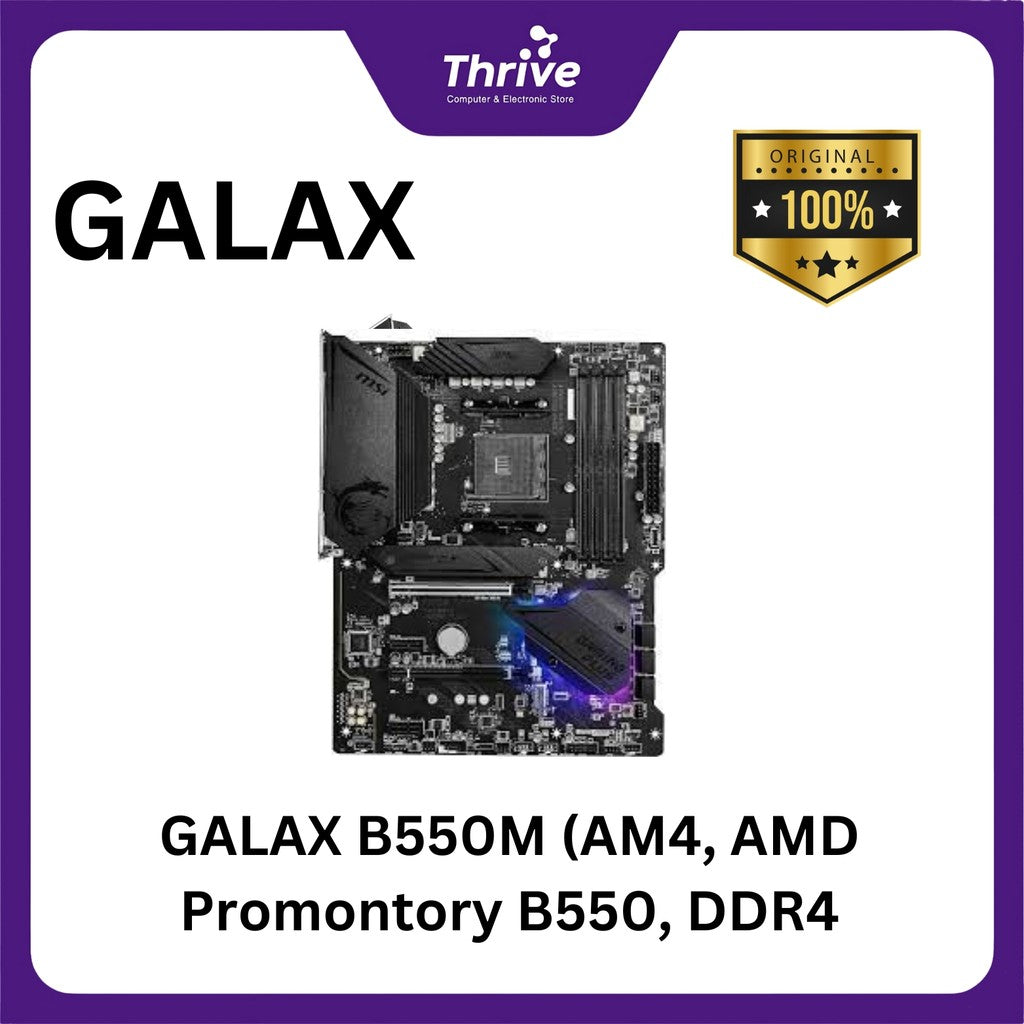 GALAX B550M (AM4, AMD Promontory B550, DDR4, M.2 PCIe 4.0, USB3.2, SAT ...