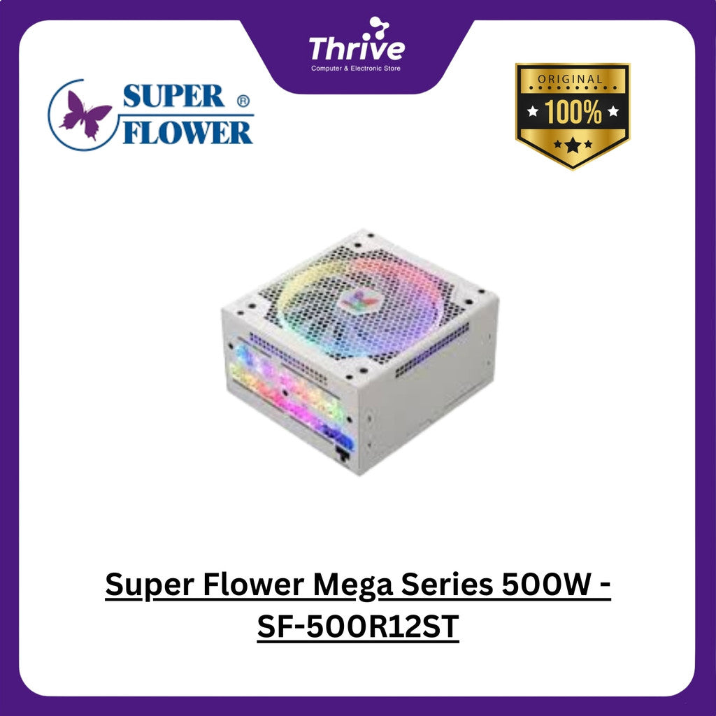 Super Flower Mega Series 500W - SF-500R12ST - 80 PLUS White - 5 Years ...